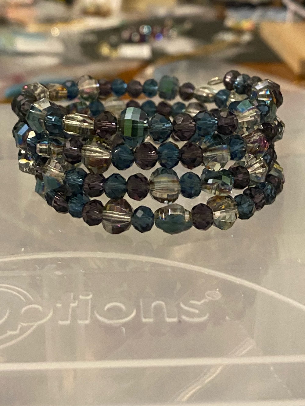 Hand Crafted | Jewelry | Purple Blue Beaded Wrap Bracelet | Poshmark